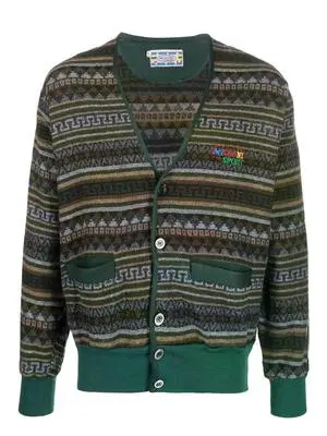 Missoni 1990s Geometric-knit Cardigan - Green