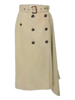 Alexander McQueen Belted-waist Midi Skirt - Neutrals