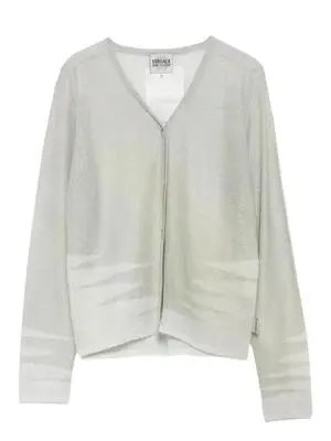 Versace 1999-2000s Metallic-threading Cardigan - Grey