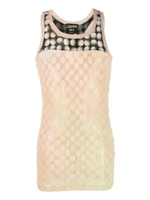 Jean Paul Gaultier 2000s Polka-dot Sheer Tank Top - Neutrals