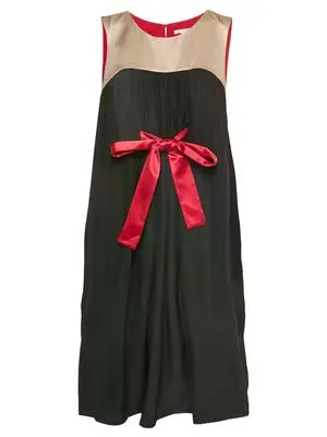 Paule Ka Silk Bow Dress - Black