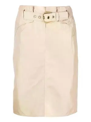 Gucci 2000s Belted Pencil Skirt - Neutrals