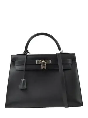 Hermès Kelly 32 Sellier Two-Way Handbag Black