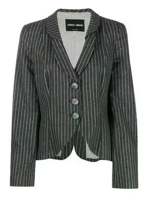 Giorgio Armani 1990s Pinstripe Blazer - Grey