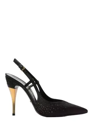 Gucci 115mm Crystal-embellished Slingback Pumps - Black