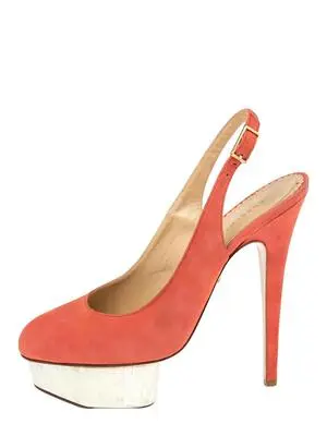 CHARLOTTE OLYMPIA Dolly 150mm Platform Slingback Pumps - Orange