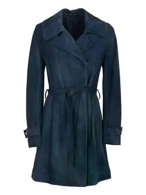 Balenciaga 2010s Suede Coat - Blue