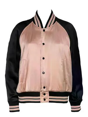 Saint Laurent Satin Bomber Jacket - Pink