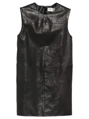Saint Laurent 2010s Leather Mini Dress - Black