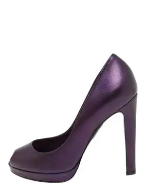 SERGIO ROSSI Leather Pumps - Purple