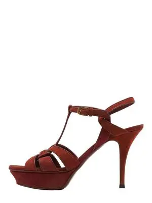 Saint Laurent 110mm Tribute Heeled Sandals - Red
