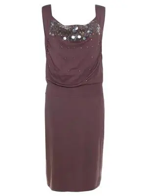 Escada Sleeveless Sequin-embellished Dress - Brown