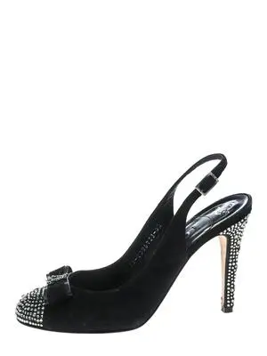 GINA 100mm Crystal-embellished Pumps - Black