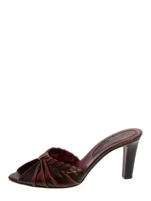Saint Laurent 75mm Pleated Open-toe Sandals - Red