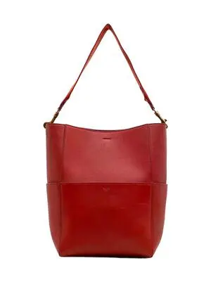 Celine 2018 Medium Seau Sangle Bucket Bag - Red