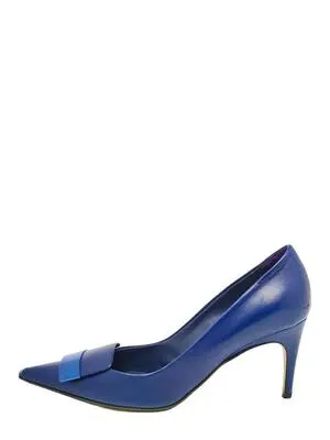 SERGIO ROSSI 100mm Leather Pumps - Blue