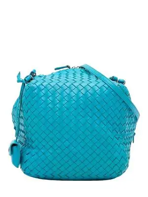 Bottega Veneta Nappa Intrecciato Cube Crossbody Bag - Blue
