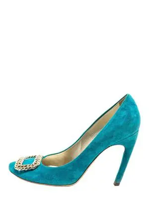 ROGER VIVIER 105mm Suede Chain Pumps - Blue
