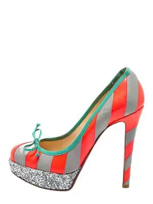 CHRISTIAN LOUBOUTIN 125mm Striped Pumps - Grey