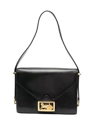 Celine 1970s Carriage-plaque Shoulder Bag - Black