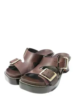 Loewe 85mm Ease Buckle-embellished Platform Sandals - Brown