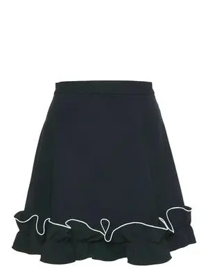 Moschino Crepe Ruffled A-line Skirt - Black
