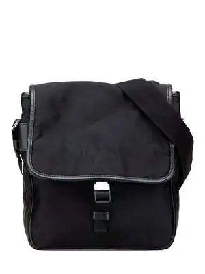 Prada Tessuto Buckle Messenger Bag - Black