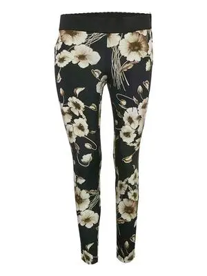 Dolce & Gabbana Floral-print Leggings - Blue