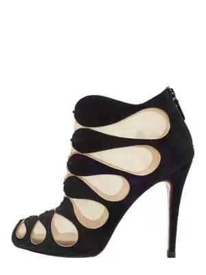 CHRISTIAN LOUBOUTIN 115mm Suede And Mesh Boots - Black