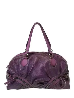 Moschino Draped Leather Tote Bag - Purple