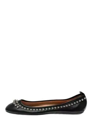 TOD'S Stud-detail Leather Ballet Flats - Black