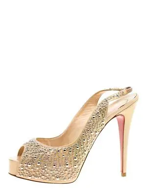 CHRISTIAN LOUBOUTIN Stud-embellished Heeled Sandals - Neutrals