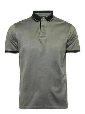 Emporio Armani Buttoned Placket-knit Polo Shirt - Grey