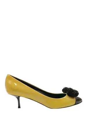 GIUSEPPE ZANOTTI Bow-detail Stiletto-heel Pumps - Yellow