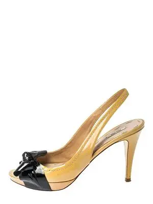 Miu Miu 100mm Bow-detail Slingback Pumps - Neutrals