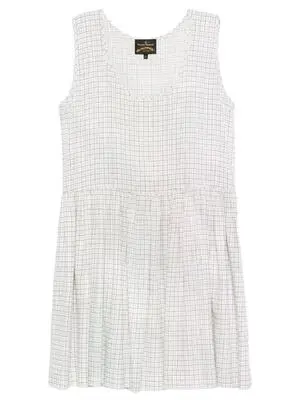 VIVIENNE WESTWOOD Grid-pattern Sleeveless Dress - White