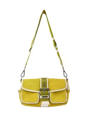 Prada 2010s Triangle-logo Shoulder Bag - Yellow