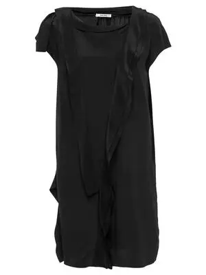 Miu Miu 2023 Draped Layered Mini Dress - Black