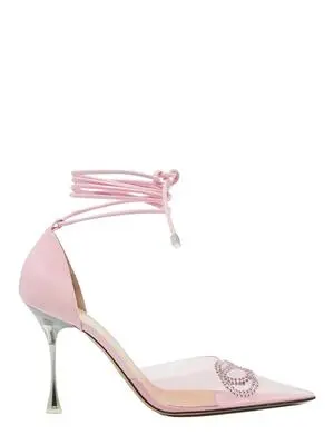 Mach & Mach 100mm Pointed-toe Crystal-embellishment Pumps - Pink