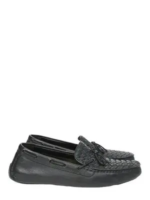 Bottega Veneta Intrecciato Woven Boat Shoes - Black