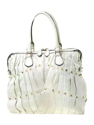 VALENTINO Pleated Studded Tote Bag
