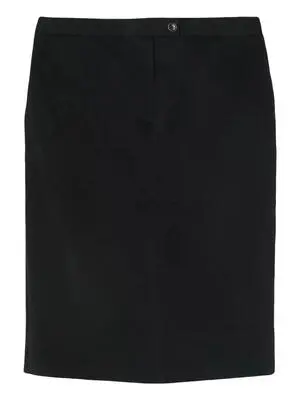 Burberry 2000s Wool Pencil Skirt - Black