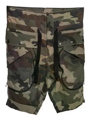 Faith Connexion Camouflage Cargo Shorts - Green