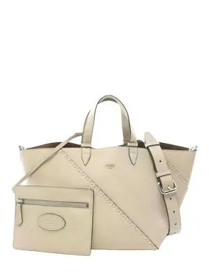 Fendi Selleria Diagonal Two-way Handbag - Neutrals