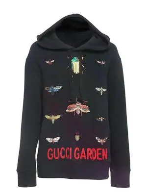 Gucci Embroidered Hoodie - Black