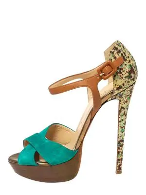 CHRISTIAN LOUBOUTIN 140mm Leather Sandals - Green