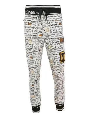 Dolce & Gabbana 2024 Graffiti Knit Trousers - White