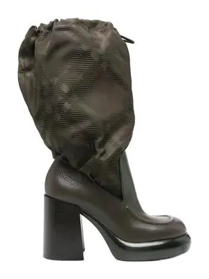 Burberry 100mm Check-jacquard Boots - Brown