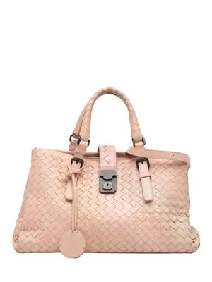 Bottega Veneta Small Nappa Intrecciato Roma Satchel - Brown