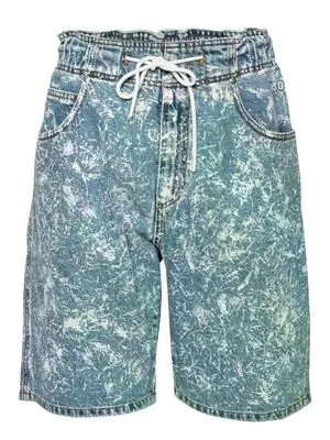 MSGM Acid Wash Drawstring Shorts - Blue